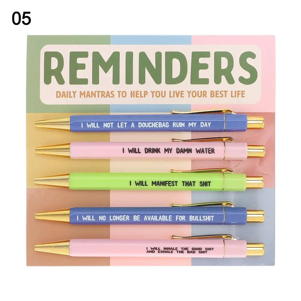 Plastic Motivational Badass Pen New Funny Stationery Signature Pens Push Type Neutral Pens ...